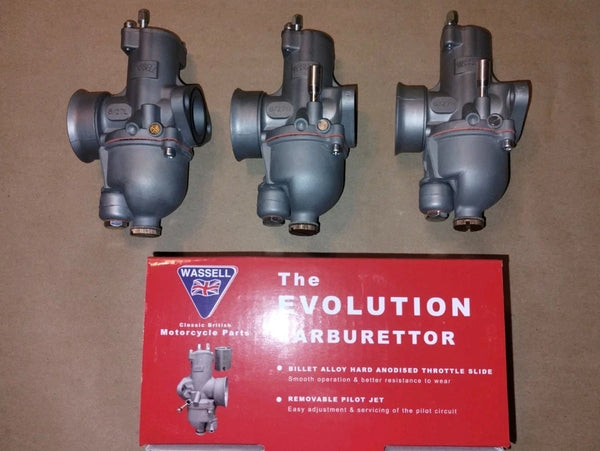 Wassell EVOLUTION 627 Concentric Carburetor SET--Jetted Triumph T150 7 ...